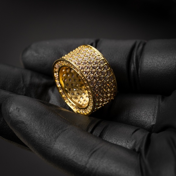 Tsv Jewelers | Accessories | Mens Yellow Gold Plated Hip Hop Honey Comb ...